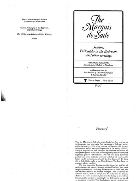 Marquis De Sade Philosophy In The Bedroom Pdf