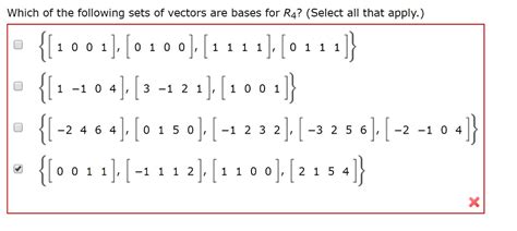 solved which of the following sets of vectors are bases for