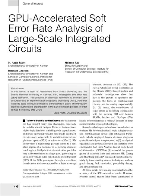Pdf Gpu Accelerated Soft Error Rate Analysis Of Large Scale