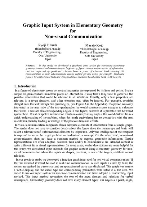 Pdf Graphic Input System In Elementary Geometry For Non Visual