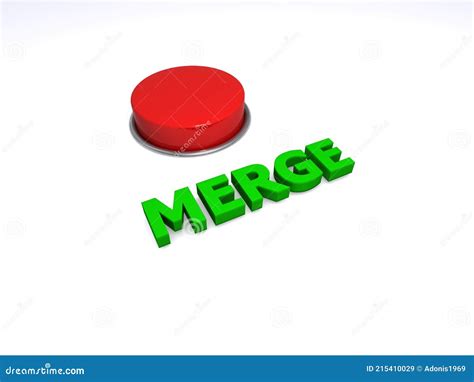 Merge Button On White Stock Illustration Illustration Of Corporation
