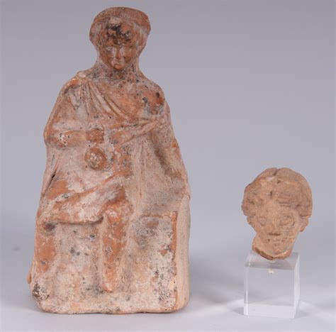Lot Two Greek Hellenistic Style Terra Cotta Sculptures