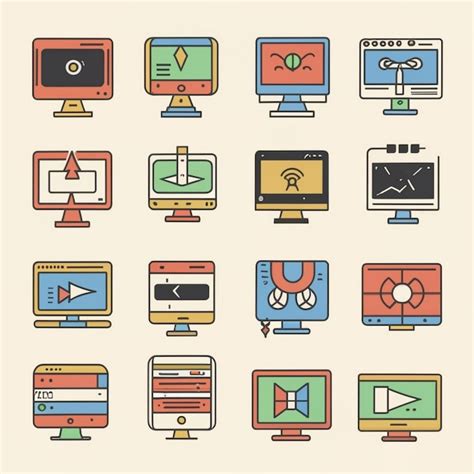 Different Type Of Computer Illustration Set Premium Ai Generated Vector