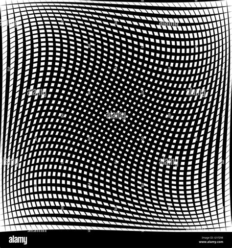 Abstract Grid Mesh Pattern With Distortion Effect Abstract Monochrome