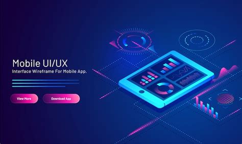 Premium Vector Mobile Ui Ux Based Responsive Web Banner With Analysis Mobile App Screen On