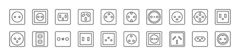 Outlet Outline Web Line Icons Collection Editable Stroke Minimalistic