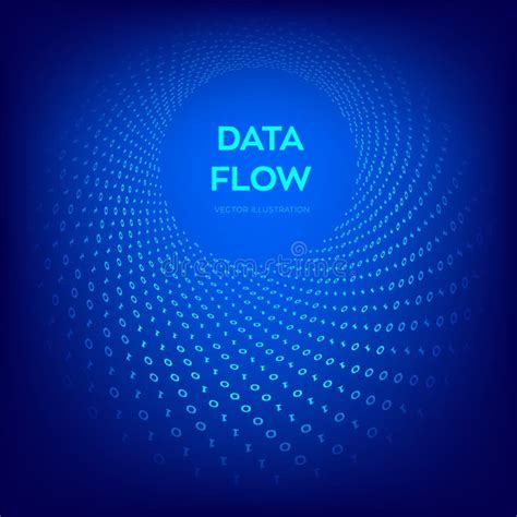 Data Flow Digital Code Binary Data Flow Big Data Virtual Tunnel