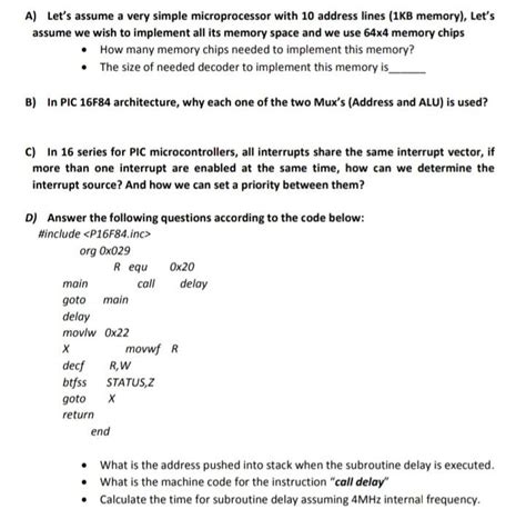 solved a let s assume a very simple microprocessor with 10