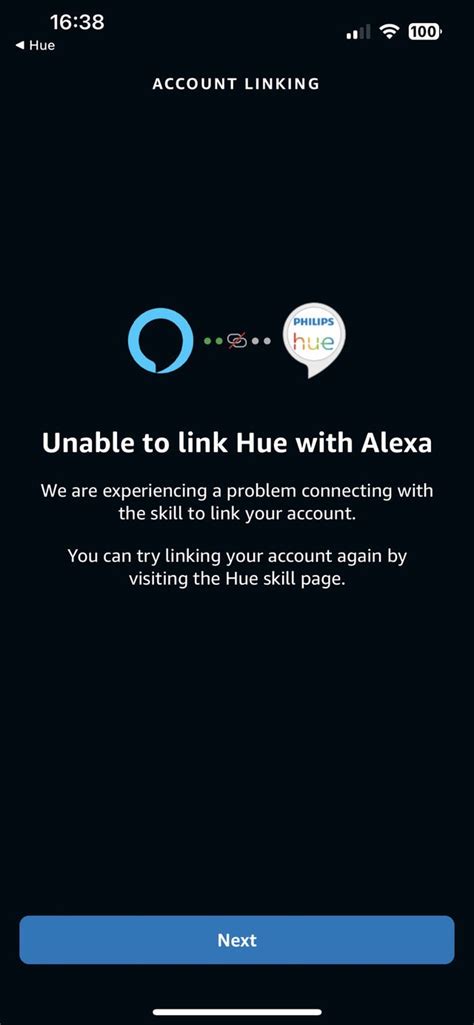 hue won t connect to alexa skill more in comments r hue