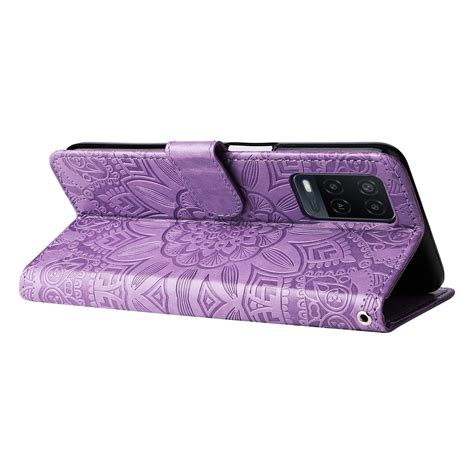 For OPPO A G A A S A G Embossed Sunflower Leather Phone Case Purple Alexnld Com