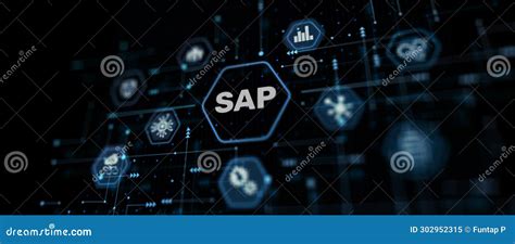 SAP Business Process Automation Software And Management Software Icon On Virtual Screen Stock