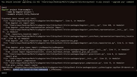 Docs Issue Trying Fully Featured Project And Getting Error Out Of