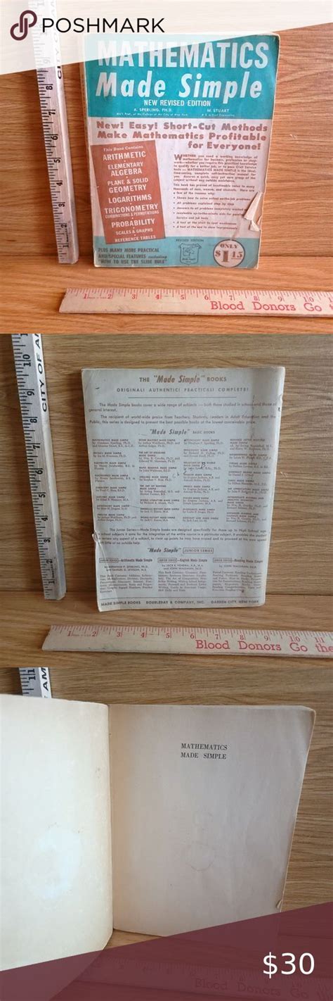 Rare Vintage Antique Collectible Soft Cover Book Mathematics Made Simple