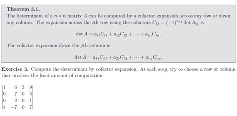 solved theorem 3 1 the determinant of a nxn matrix a can be