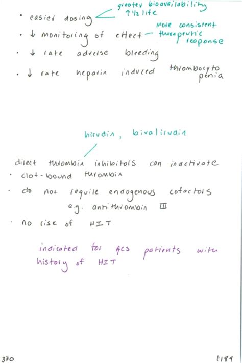 Advantages Of LMWH Over Unfractionated Heparin Advantages And Use Of Direct Thrombin