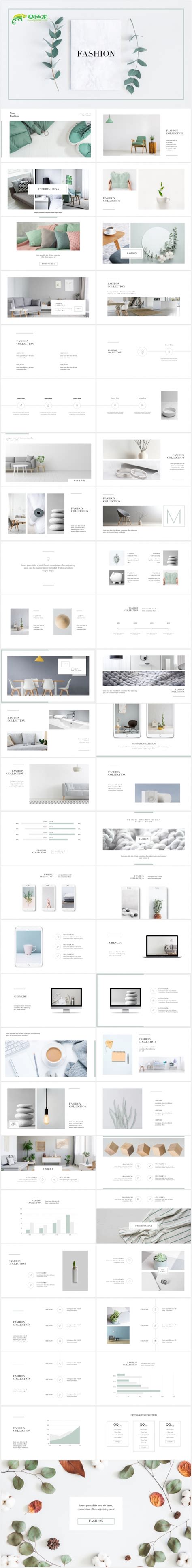 缤纷静态模板powerpoint 2010清新淡雅通用发布会故事ppt的课件图片 Ppt模板下载 变色龙ppt