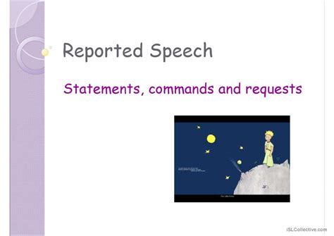 Reported Statements Commands And Re… Español Ele Powerpoints