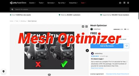Unity Assets Using Mesh Optimizer To Lower The Polygon Count Of D Models To Lighten The Scene