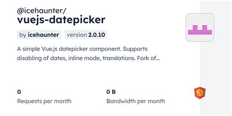Icehauntervuejs Datepicker Cdn By Jsdelivr A Cdn For Npm And Github