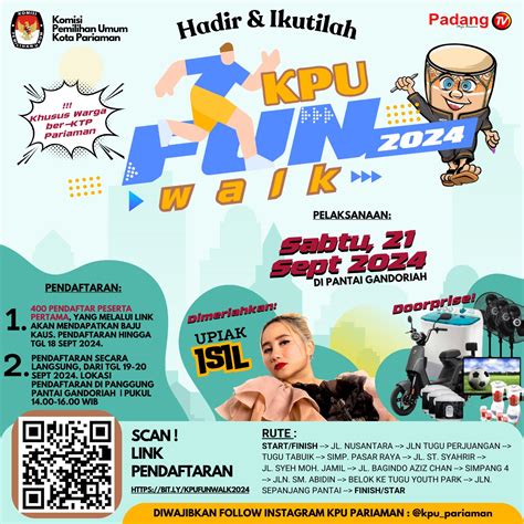 Kpu Kota Pariaman Bakal Menggelar Jalan Santai Ada Beragam Hadiah Menarik Scientia Indonesia