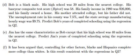 solved q2 50 points run a regression of ed on dist but