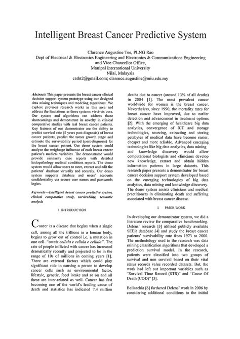 Pdf A Novel Breast Cancer Prediction System