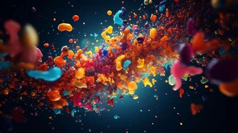 Premium Photo Colorful Particles Forming And Transforming Into