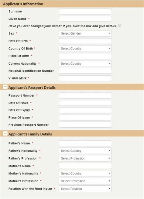 Procedures To Complete Section A Part Of Oci Online Application Oci Help Com