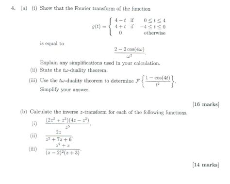 solved 4 a i show that the fourier transform of the
