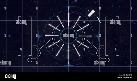 Image Of Flickering Scope Scanning And Data Processing Over Grid On