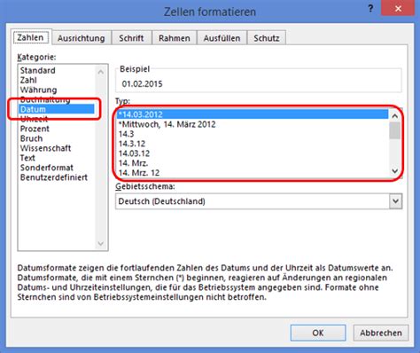Excel Anleitung Datum Formatieren