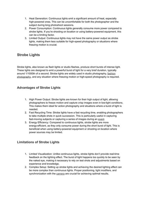 Difference Between Continuous Lights And Strobe Lights For Photography