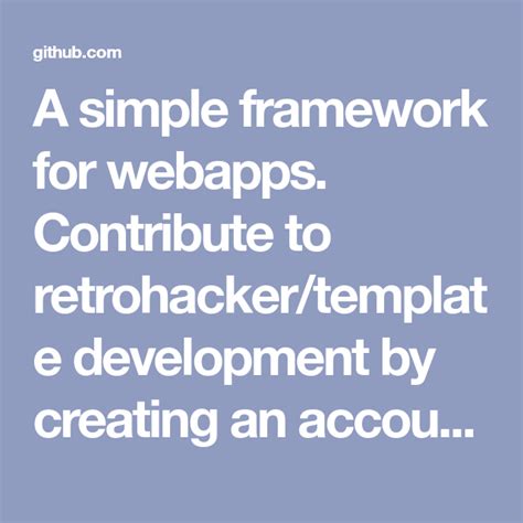 Simple Webapp Framework Template