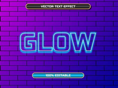 Premium Vector | Vector text effect glow