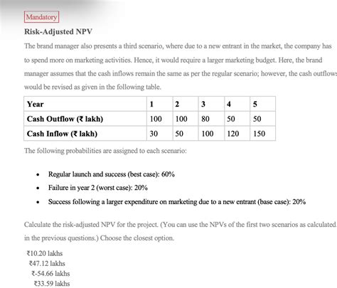 Solved How To Calculate Risk Adjusted NPV Please Use The Attached Word Course Hero
