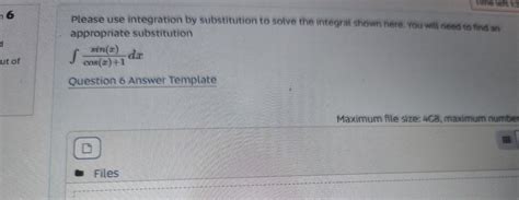 Solved Please Use Integration By Substitution To Solve The Chegg Com