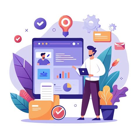 Man Presenting Data Analytics On Laptop With Charts And Graphs On The Screen Premium Ai