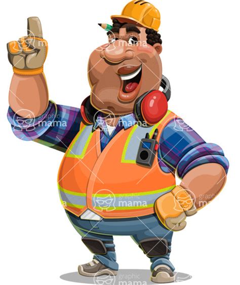 Funny Constructor Cartoon Character Set Making Attention Graphicmama