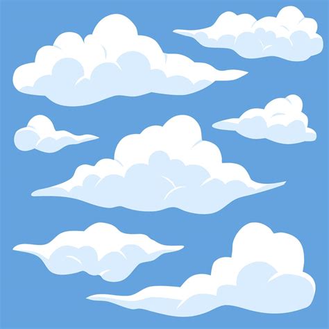 Cartoon Fluffy Clouds Element Collection 13924607 Vector Art At Vecteezy
