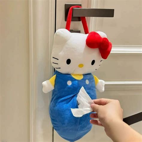 Cute Hello Kitty Tissue Box Cover Fluffy Plush Wall Hanging Tissue