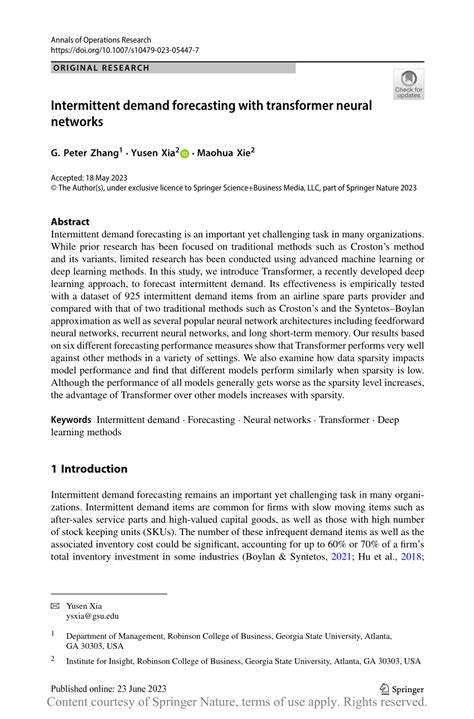 Intermittent Demand Forecasting With Transformer Neural Networks