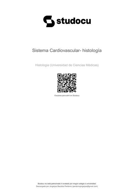 Sistema Cardiovascular Histologia Jorgelyss Bautista Perdomo Udocz