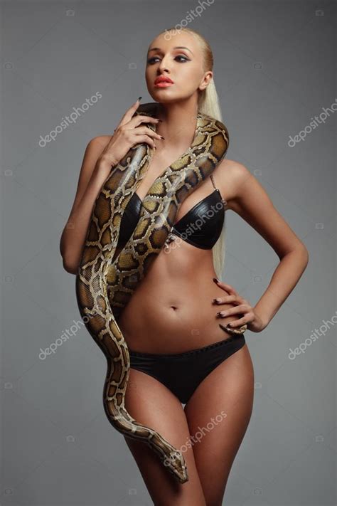 Girl With Python Stock Photo Evarlamov