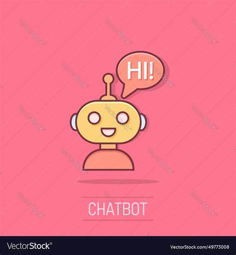 Cute Robot Chatbot Icon In Comic Style Bot Vector Image