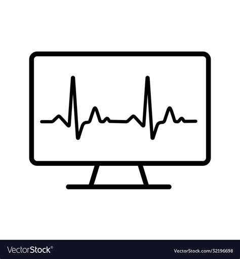 Computer Diagnostics Icon Medical Sign Royalty Free Vector