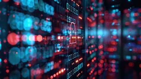 digital security concept with glowing cyber symbols and data protection stock image image of