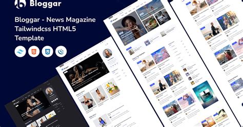 Bloggar News Magazine Tailwindcss Html5 Template Site Templates