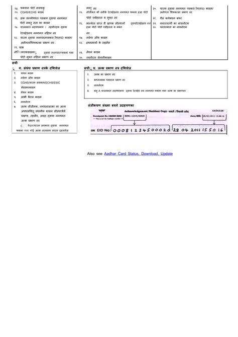 Aadhaar Enrolment Correction Form Version Pdf