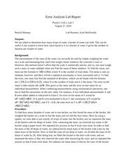 Error Analysis Lab Report Error Analysis Lab Report Physics Lab August Patrick