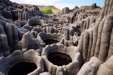 Premium Photo Circular Stone Shapes Formed By Erosion